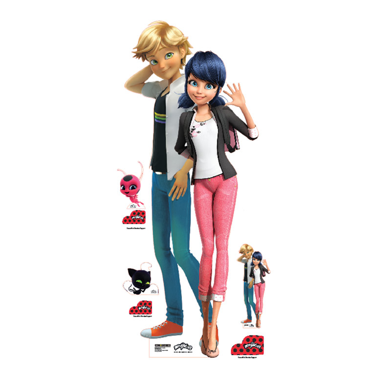 Wet Paint Printing Miraculous Marinette And Adrien Combo Cat Noir Ladybug Cardboard Standup ...
